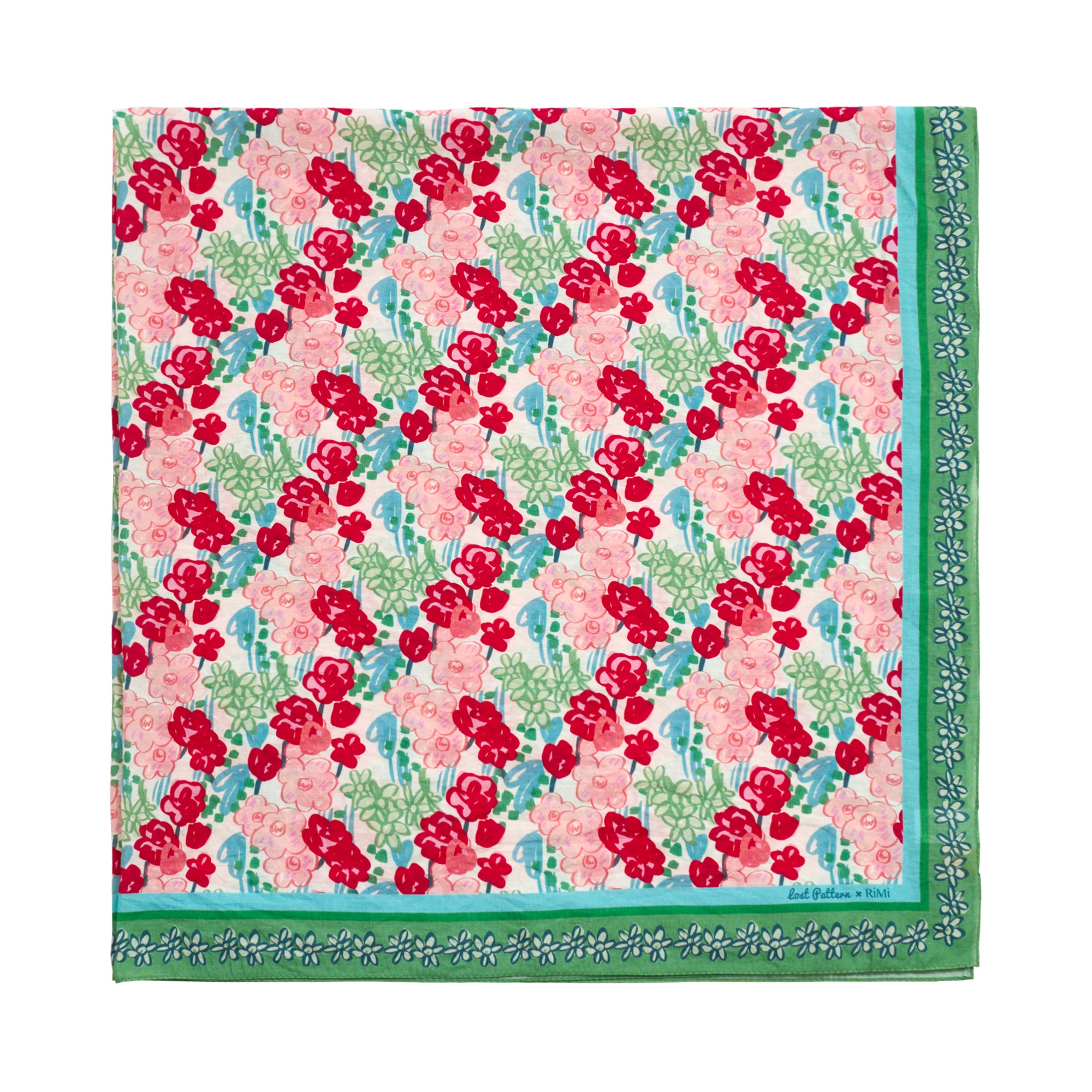 "Le Jardin" Beach Sarong Wrap - Rouge Blossom