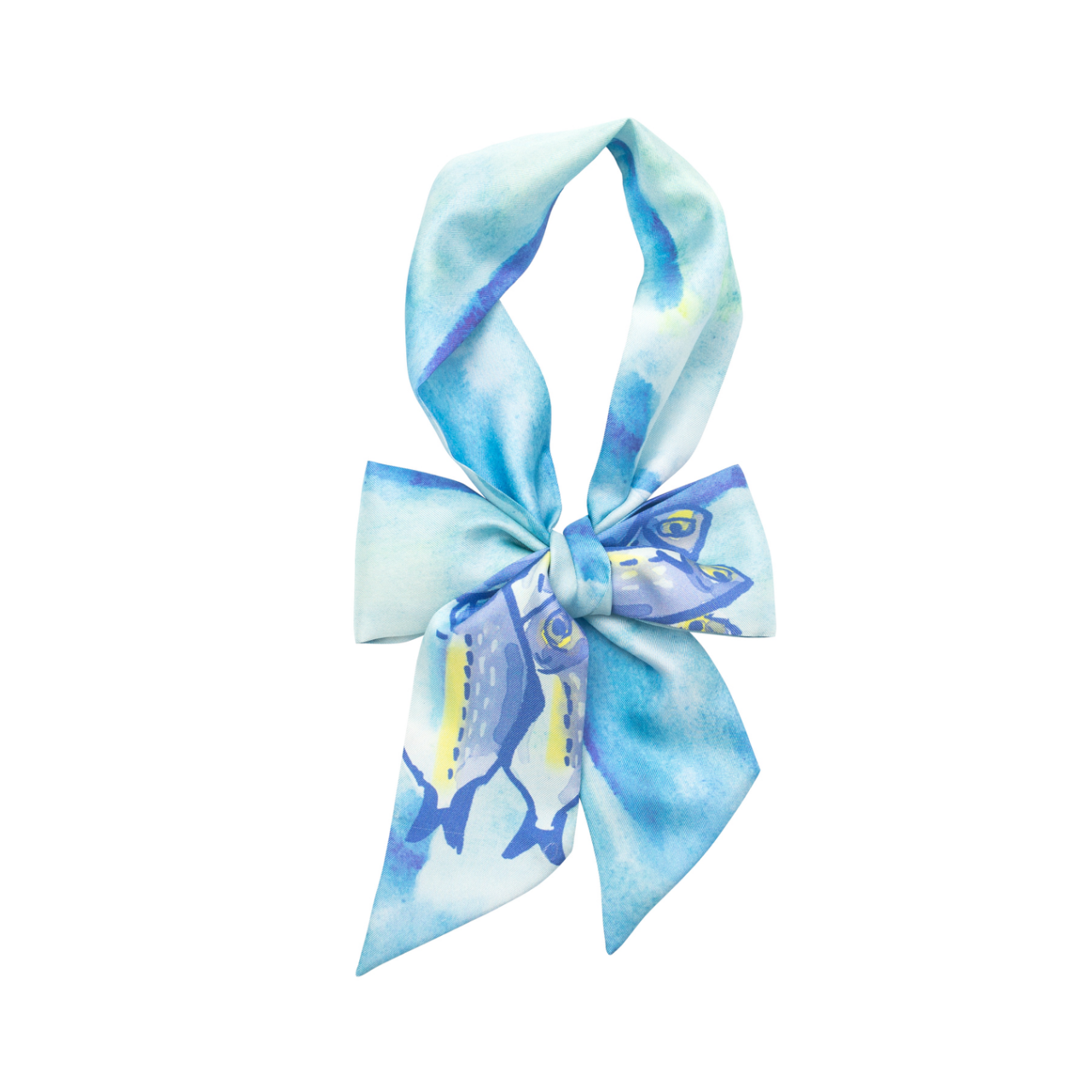 LOST PATTERN | "Blue Fin" Silk Skinny Scarf