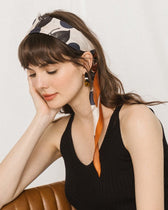 "Noir Floral" Silk Diamond Neckerchief Scarf | Silk Neck Tie